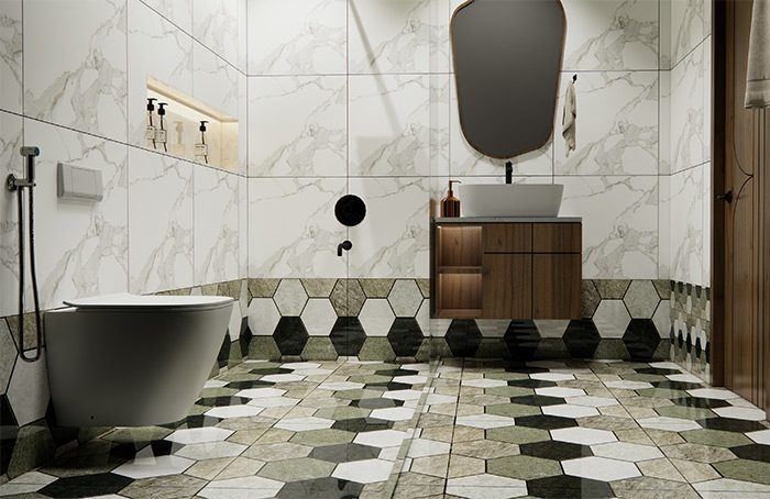 Bathroom Floor Tiles - Durable & Stylish Designs | Naveen Tile